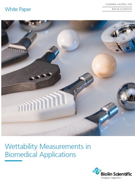 Wettability measurements in biomedical applications