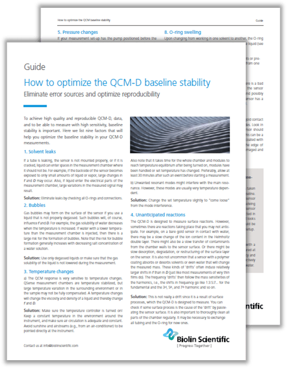 How to optimize the baseline stability | Guide | Biolin Scientific