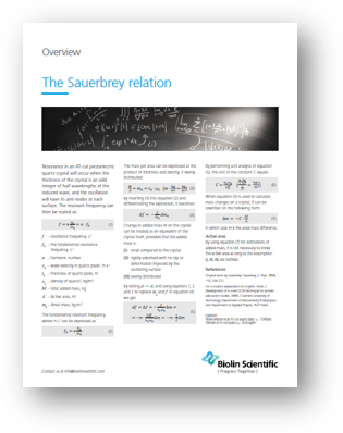 The Sauerbrey relation | Overview | Biolin Scientific